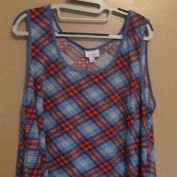 LuLaRoe | Tops | Nwt Lularoe Perfect Tank Size Xl Plaid Pattern In Blue Red And White | Poshmark